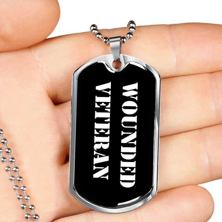 Wounded Veteran v3 - Luxury Dog Tag Necklace - Unique Gifts Store
